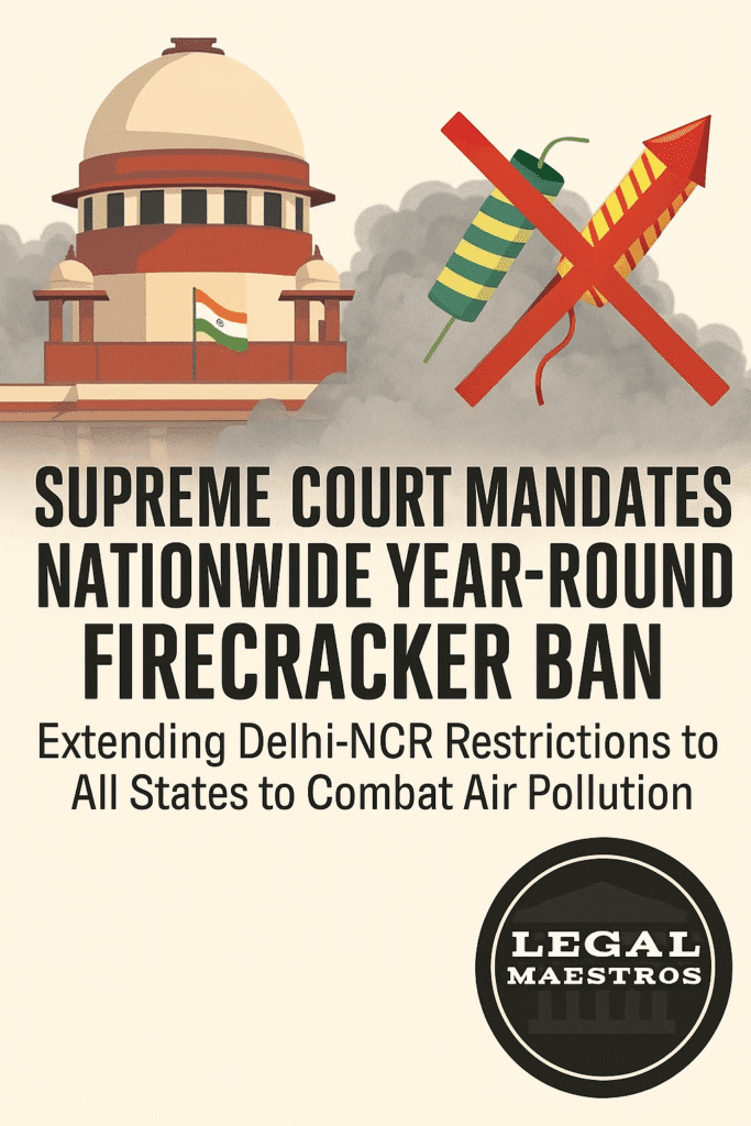 Supreme Court Mandates Nationwide Year-Round Firecracker Ban, Extending ...